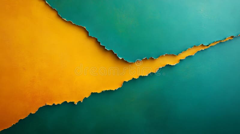 Torn Paper Texture: Abstract Yellow and Teal Background Stock ...