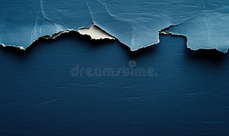 Torn Paper Texture, Blue Background, Layered Design, Subtle Shadows, Artistic Composition Stock ...