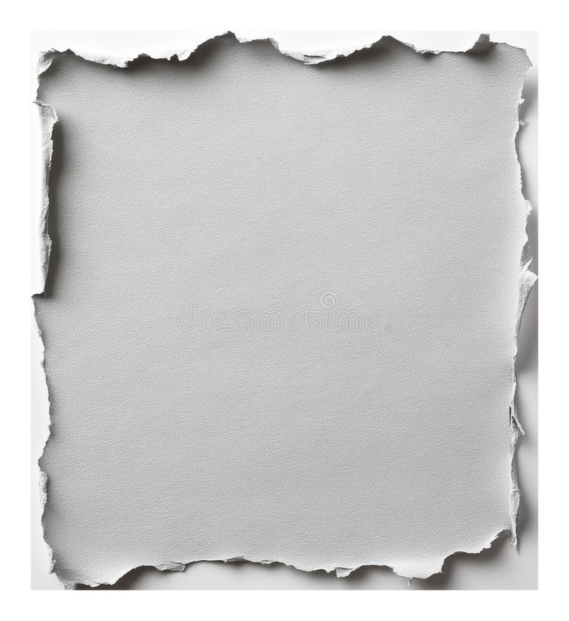 Torn Paper Texture with Frayed Edges, Isolated White Background ...
