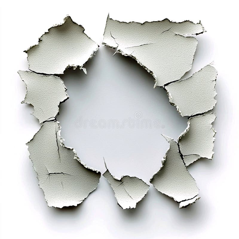 Torn Paper Texture Background with a Hole in the Middle Isolated on ...