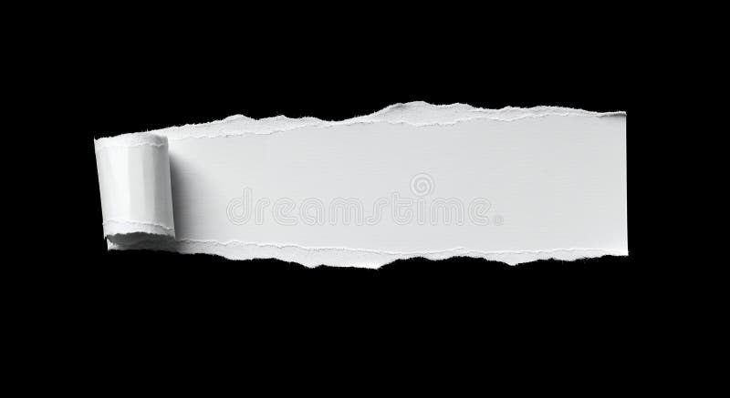 Torn Paper Texture, Ripped Edge, Blank Space, White on Black ...