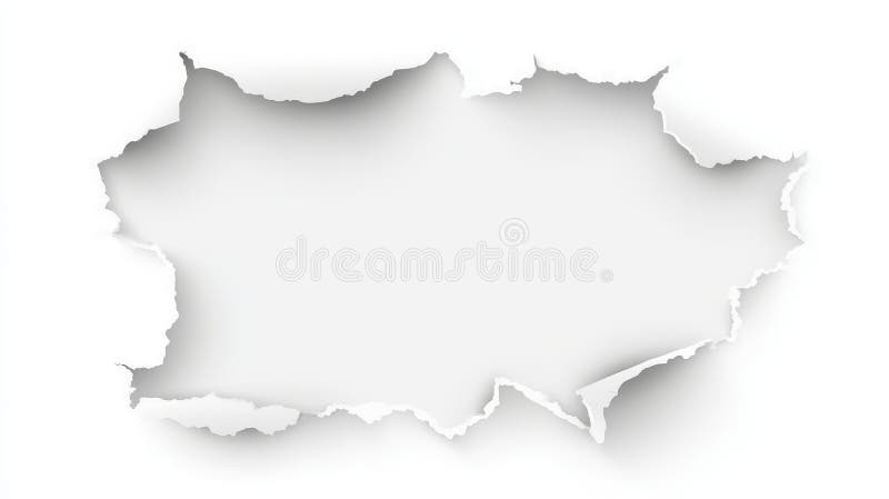 Torn Paper Texture with Ripped Edges on White Background for Creative ...