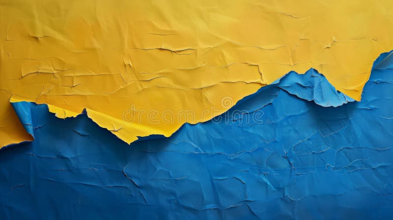 Torn Paper Textures in Yellow and Blue Colors Stock Photo - Image of ...