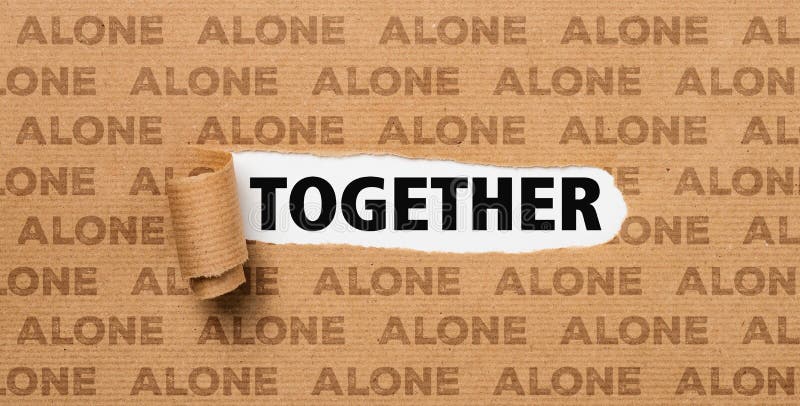 Torn Paper - Together or Alone Stock Photo - Image of cooperation ...