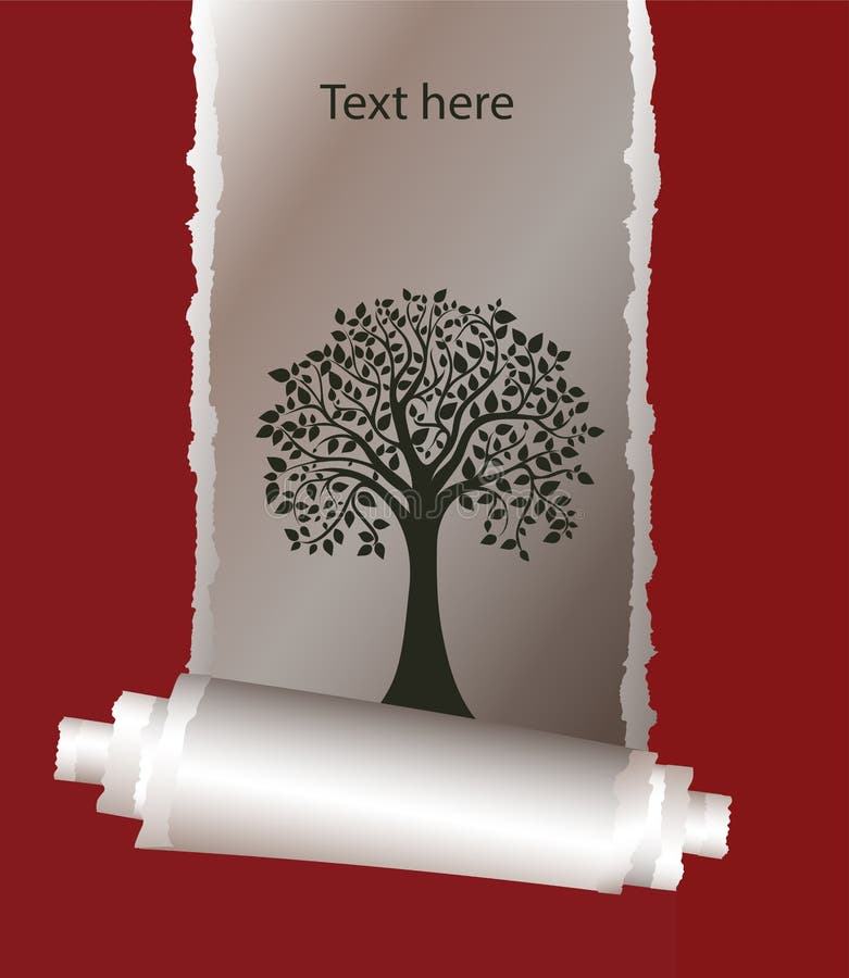 Torn paper and tree stock vector. Illustration of graphic - 26345864