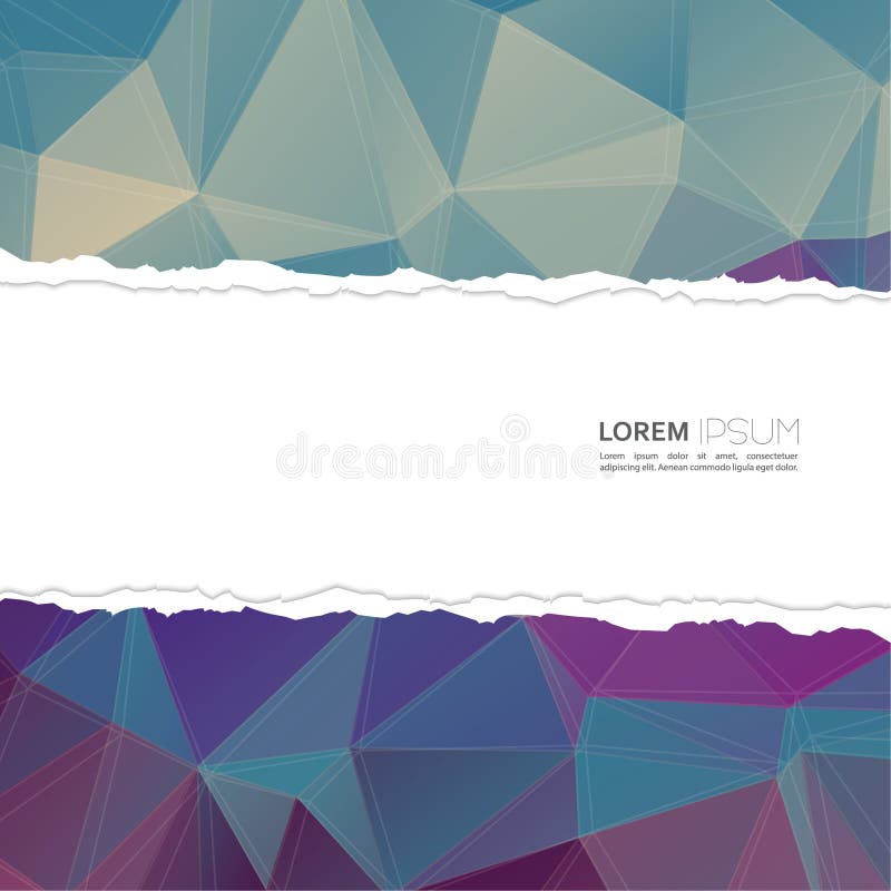 Torn Paper with Triangles and Polygon Mesh. Stock Vector - Illustration ...