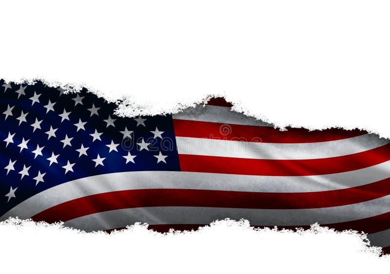 Torn Paper and USA Flag with Copy Space Illustration Stock Illustration ...