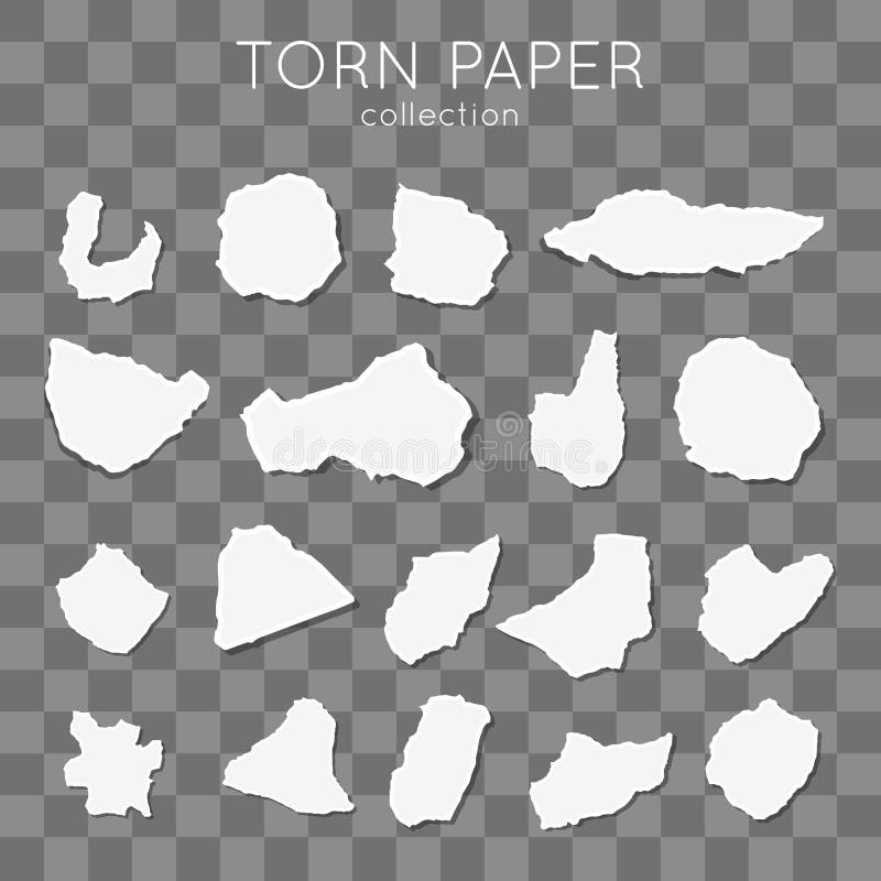 Torn Paper Vector Set. Patch Sticky Texture Stock Vector - Illustration ...
