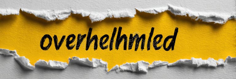 Torn Paper with the Word Overwhelmed Against a Bright Empty Background ...