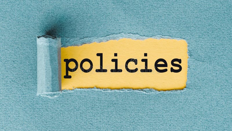 Torn Paper with the Word Policies Written in Black Text on a Yellow ...