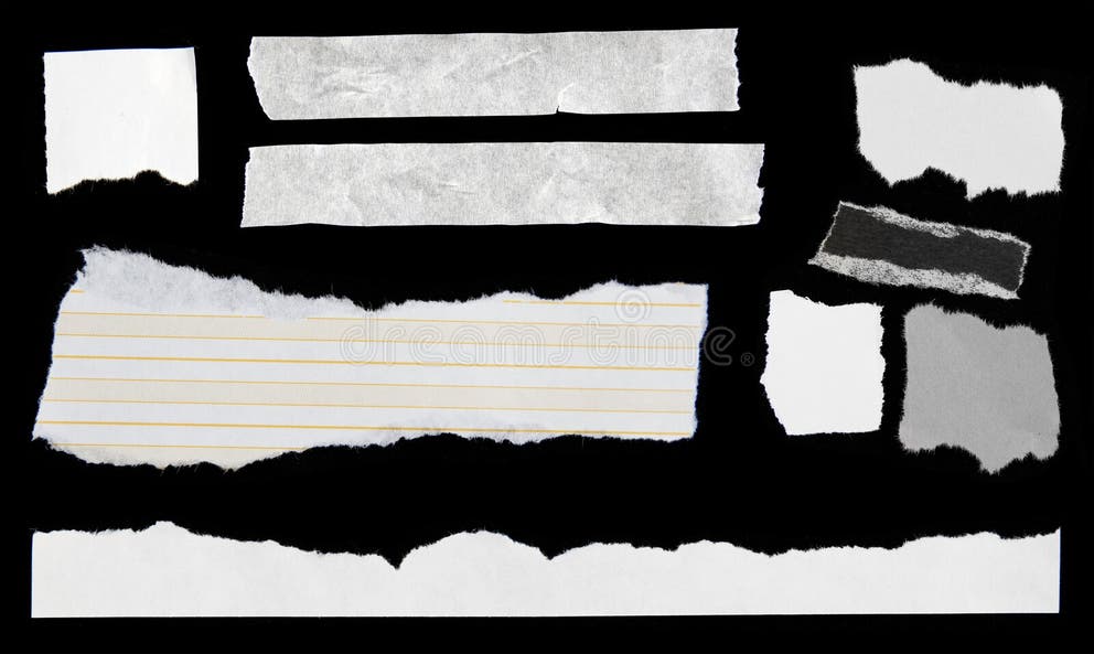 Torn papers on black stock image. Image of edges, design - 373928635