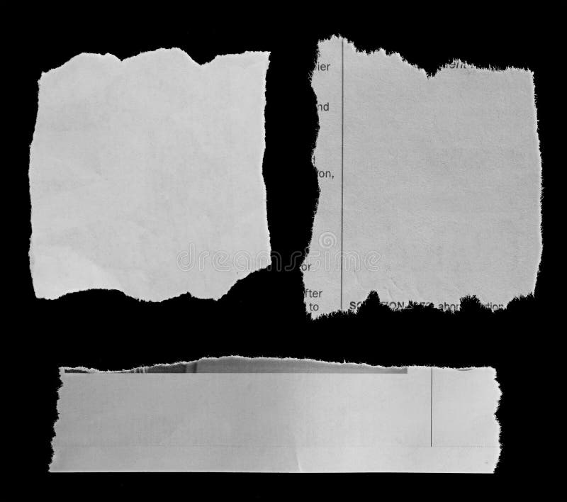 White Ripped Paper Three Pieces Stock Photos - Free & Royalty-Free ...