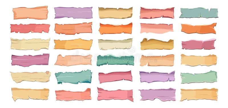 Torn Papers Colorful Strips. Scrapbook Ripped Paper Strip, Scrap ...