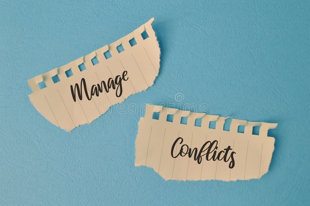 Torn Paper Written with Text MANAGE CONFLICTS Stock Photo - Image of ...