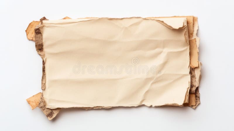 Torn Parchment Paper Lying Flat on a Light Background with an Aged ...