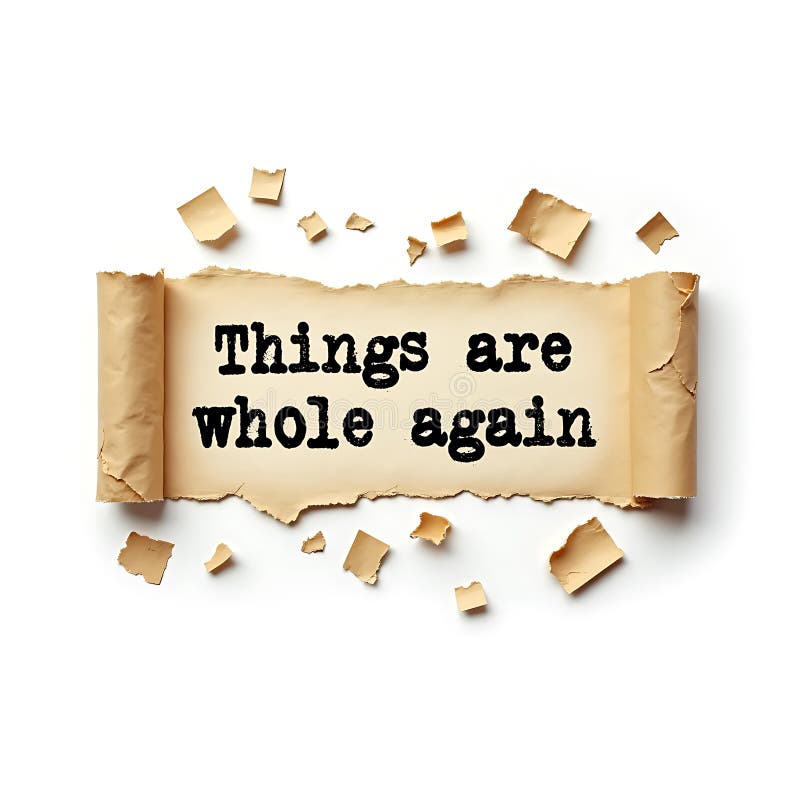 Torn Parchment Scroll with Hopeful Message Stock Illustration ...