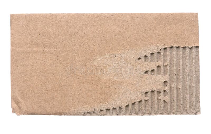 Torn Piece of Corrugated Cardboard with Exposed Inner Layer Stock Photo ...