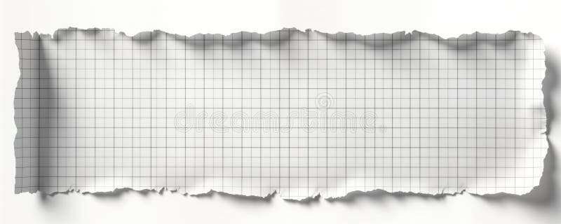Torn Piece of Graph Paper. Blank Checkered Paper Shows Grid Pattern. Empty Squared Sheet. Ripped ...