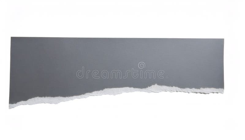 Torn Piece of Gray Paper Creating a Ripped Edge on a White Background ...