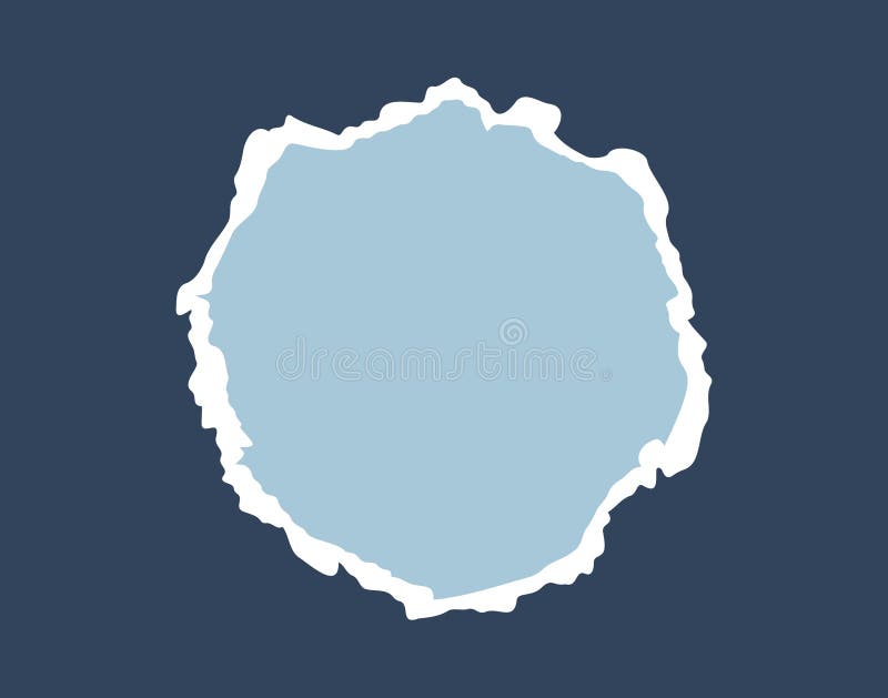 Torn Piece of Paper Isolated Circle Shape. Piece of Paper with a Torn ...