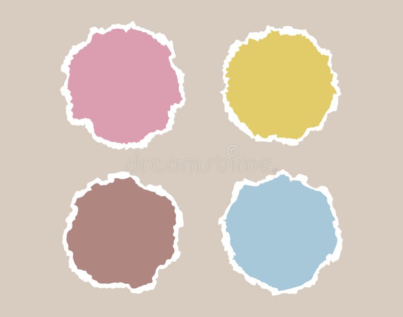 Torn Piece of Paper Isolated Circle Shape. Piece of Paper with a Torn ...