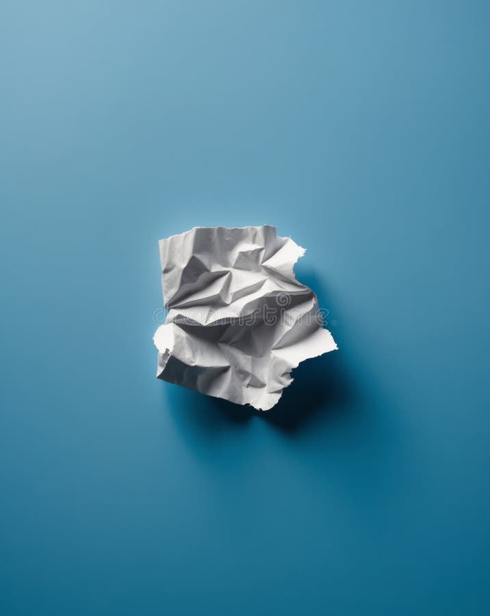 Torn Piece Paper Jagged Edges Sits Blue Background Stock Photos - Free ...