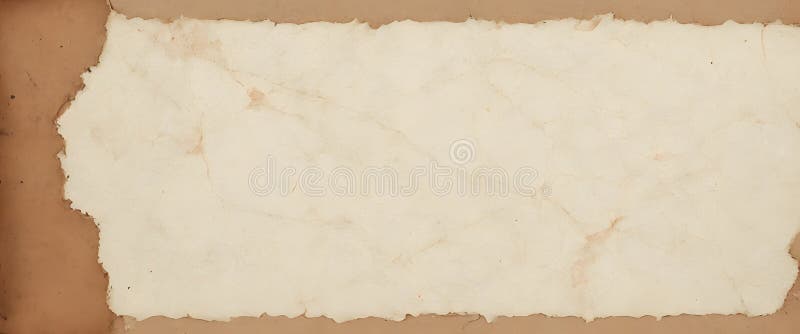 A Torn Piece of Paper Rests on a Rectangular Brown Paper Stock Photo ...