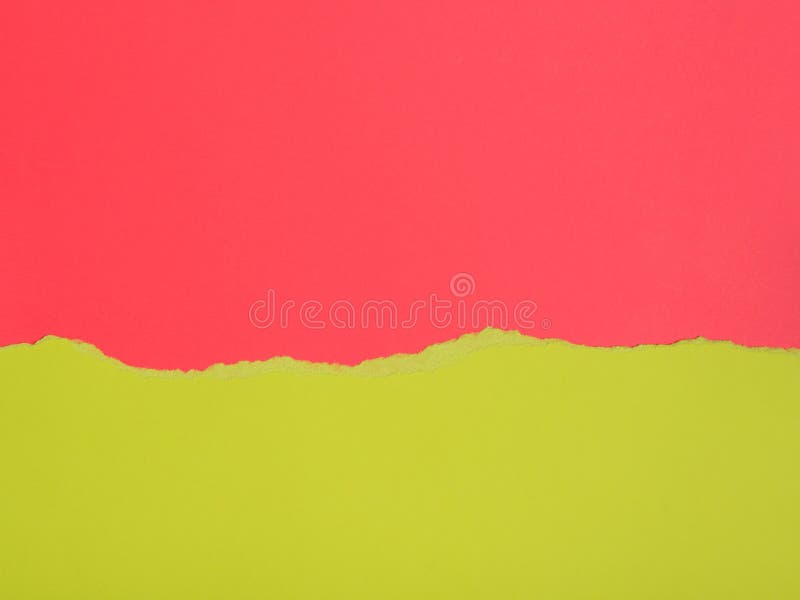 A Torn Piece of Paper, Showing a Bright Red Section on a Bright Yellow ...
