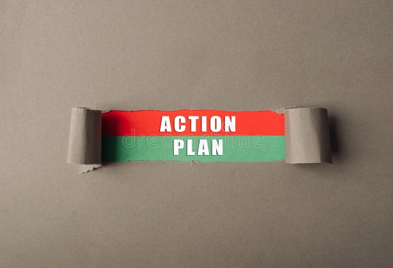 Torn Piece of Paper with the Words Action Plan Written on it Stock ...