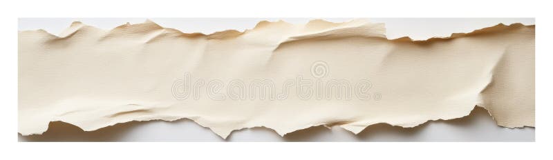 Torn Piece of White Paper with Ragged Edges on Transparent Background ...