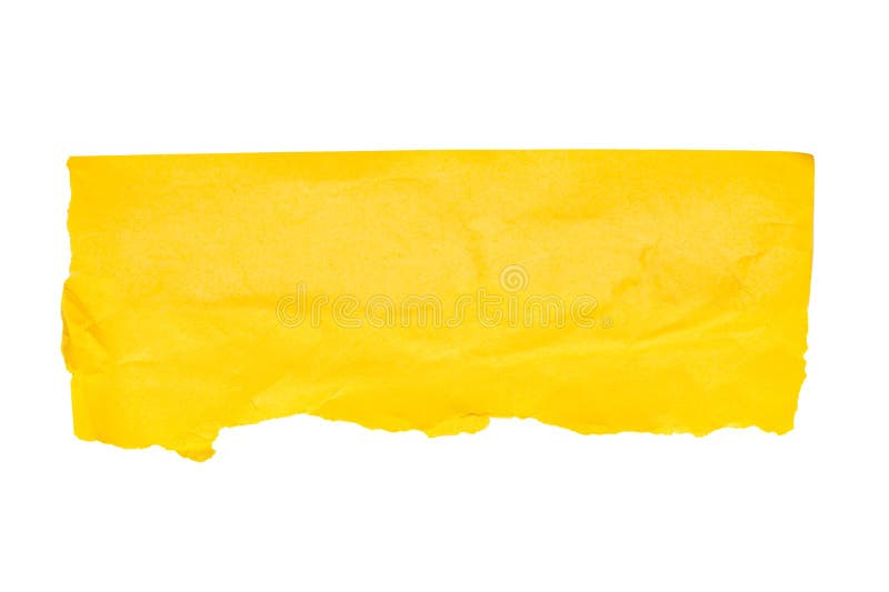 Torn Piece of Yellow Paper on a White Background. File Contains ...