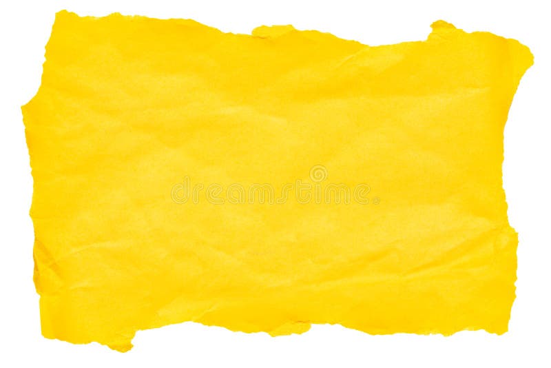 Torn Piece of Yellow Paper on a White Background. File Contains ...