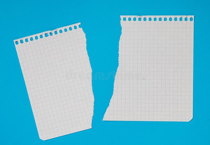 Torn Pieces of Checkered Paper Stock Image - Image of note, ripped ...