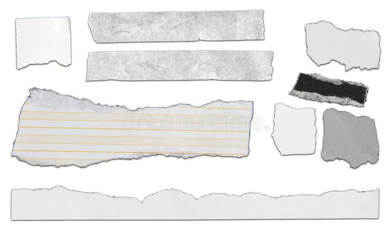Torn pieces of paper stock image. Image of newspaper - 369916727