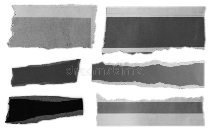Torn pieces of paper stock image. Image of newspaper - 153593611