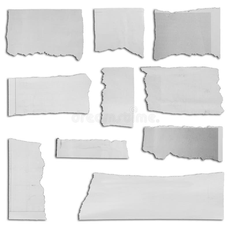 Ten Torn Pieces Paper White Background Stock Photos - Free & Royalty ...