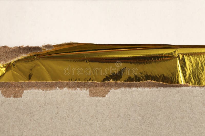 Torn Pieces of Paper Texture Copy Space Background. Gray and Gold Color ...