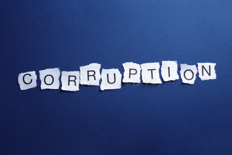 The Word Corruption Close Up Stock Photo - Image of corruption, people ...