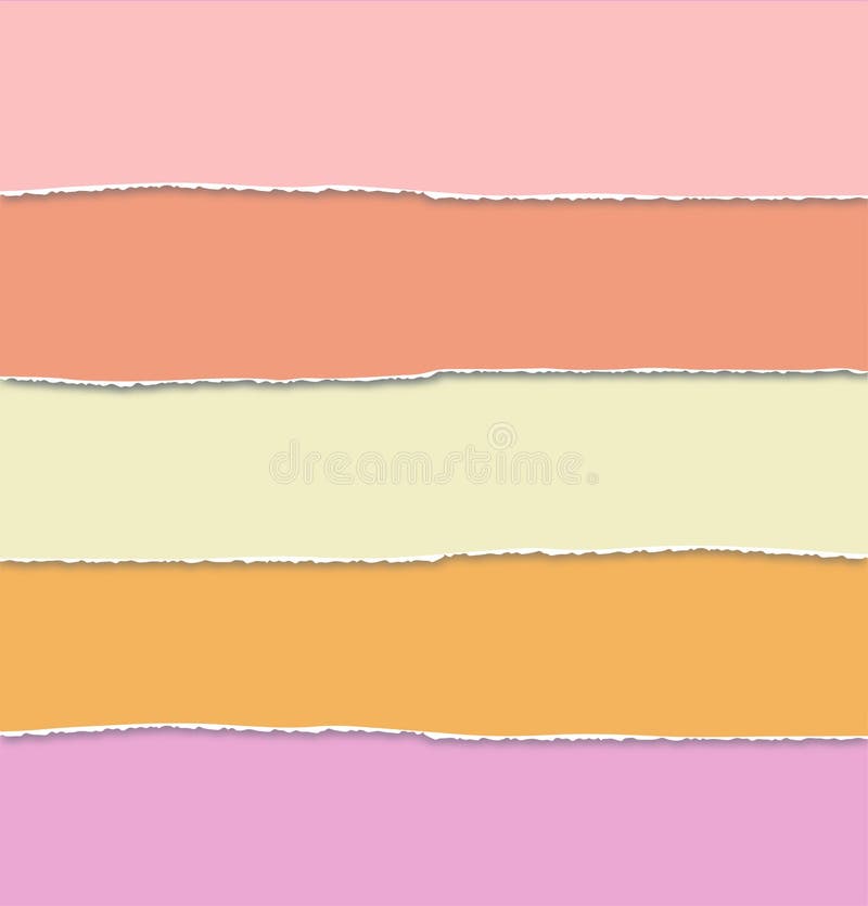 Torn Pink Colors Paper Edges Set Stock Illustration - Illustration of ...