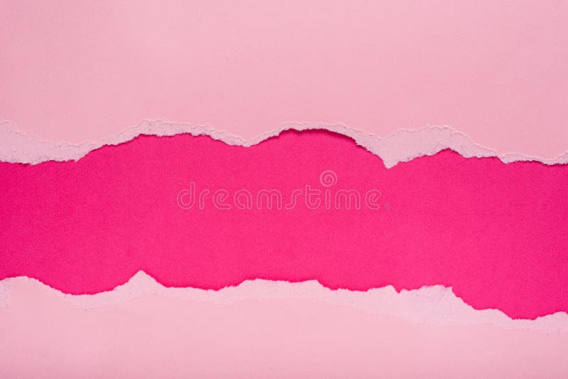 Torn Pink Paper on Dark Pink Background. Stock Image - Image of hole ...