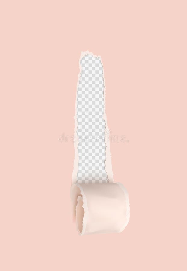 Torn Pink Paper Realistic, Hole in the Sheet of Paper on White ...