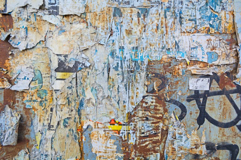 Torn posters close up stock image. Image of background - 52699401