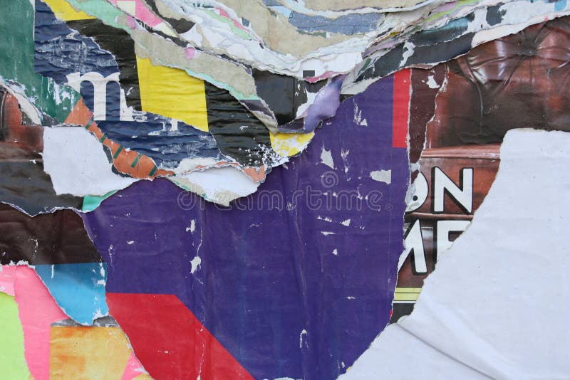 Torn posters stock image. Image of grunge, fashioned - 86534129