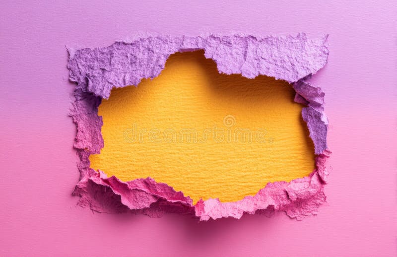 Torn and Ragged Paper Edges Frame a Yellow Background, Interrupted by ...