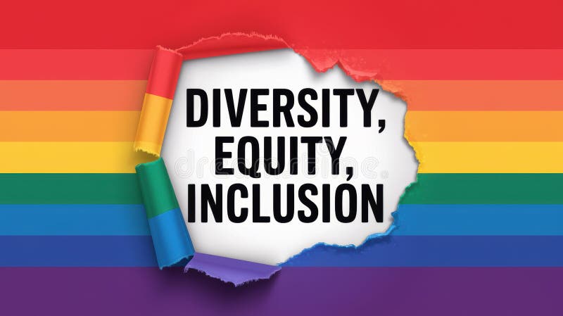 Torn Rainbow Paper Revealing Diversity, Equity, and Inclusion Message ...