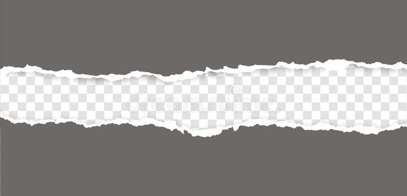 Torn, Realistic, Ripped Strip of Grey Paper with a Light Shadow on a ...