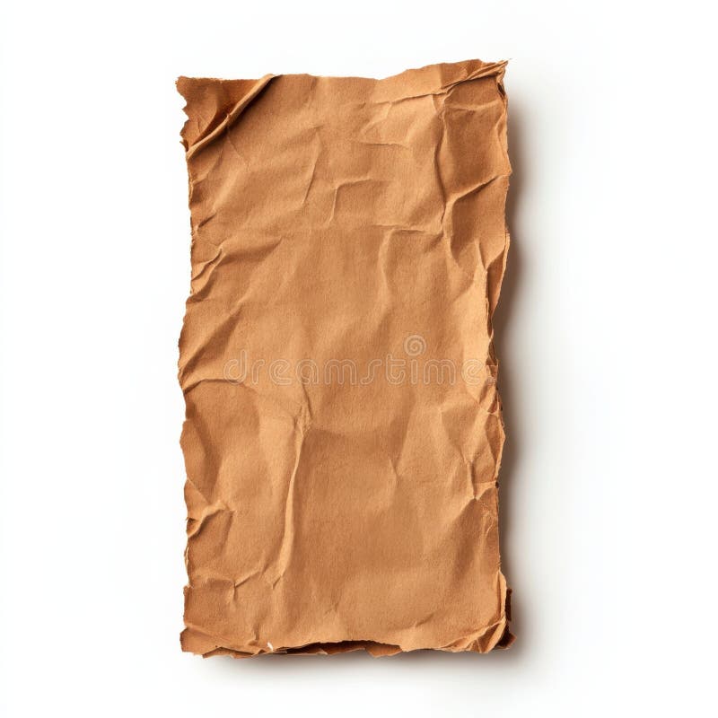 Torn Rectangular Paper Fragment with Textured Surface Stock ...
