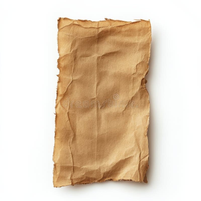 Torn Rectangular Paper Fragment on White Background Stock Illustration ...