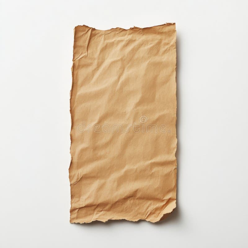 Torn Rectangular Paper Piece Positioned on Minimalist Background Stock ...