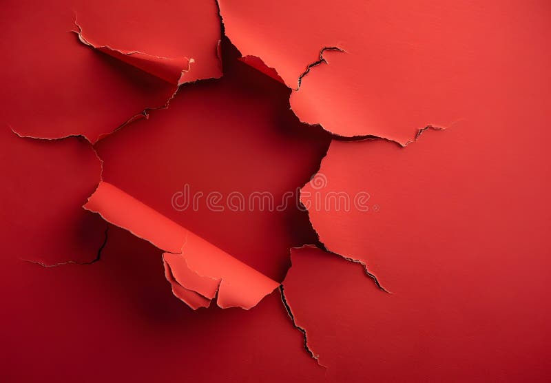 Torn Red Paper with Hole - Abstract Background Stock Illustration ...